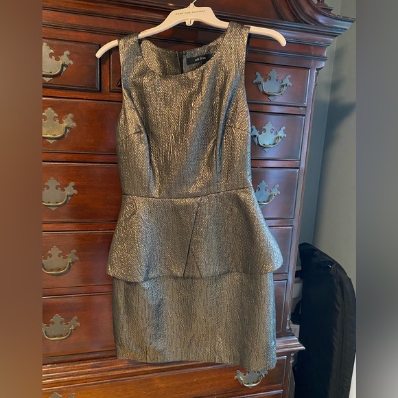 Ark & Co | Dresses | Ark Co Gold Metallic Peplum Dress | Poshmark